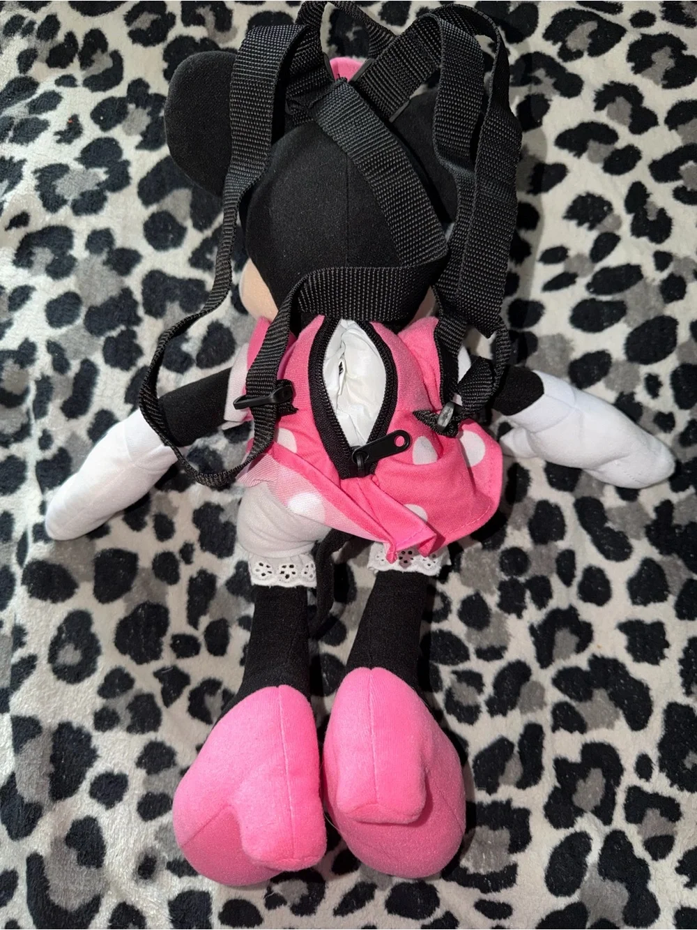 Disney | Toys | Disney Minnie Mouse Pink Polka Dot Plush Toy Backpack ...